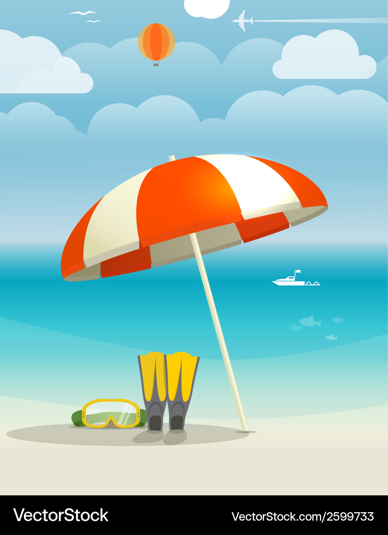 Summer seaside vacation Royalty Free Vector Image