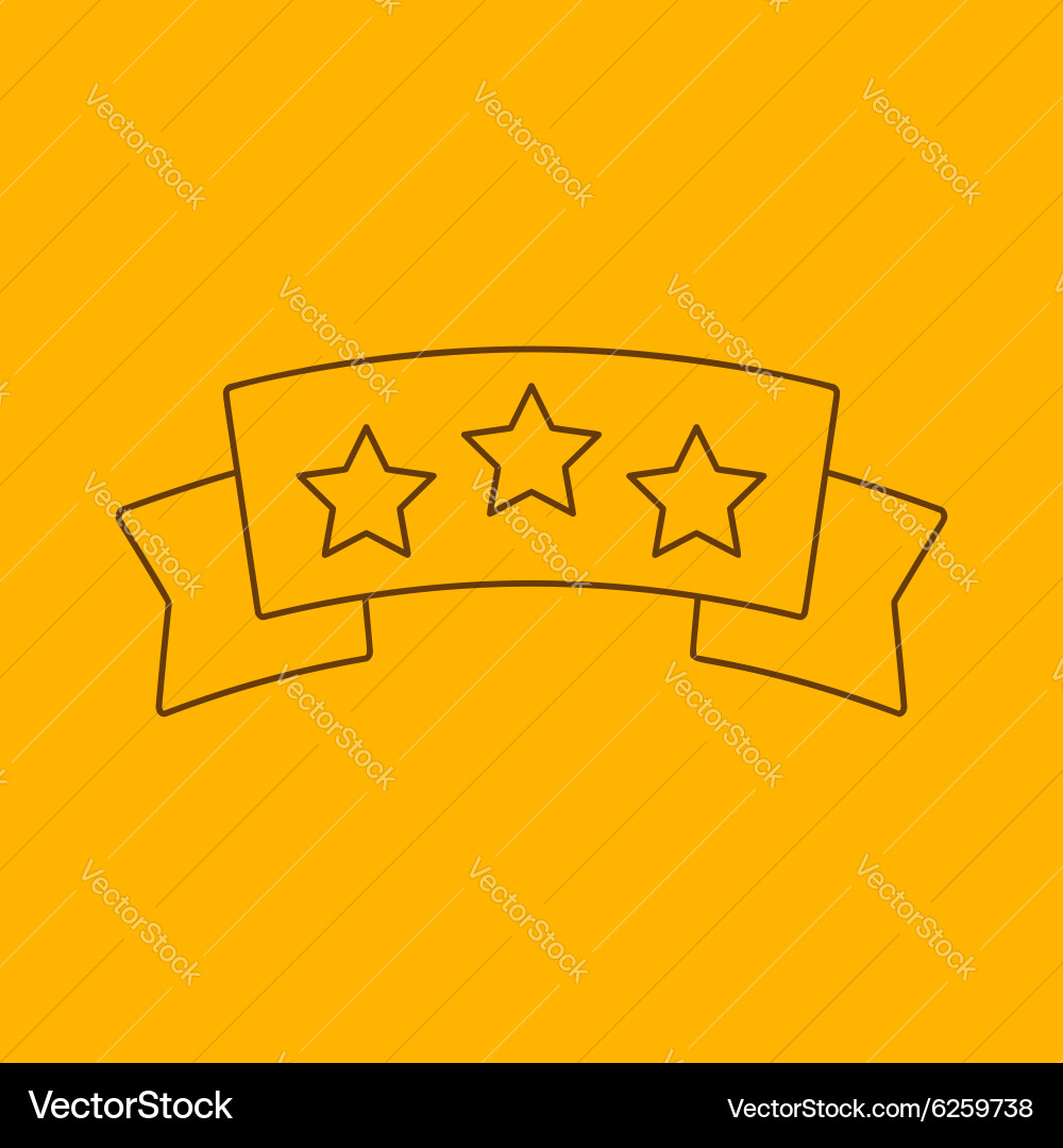 Banner with stars line icon Royalty Free Vector Image