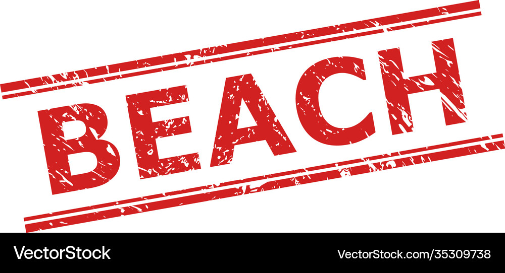 Beach stamp seal with corroded style and double Vector Image