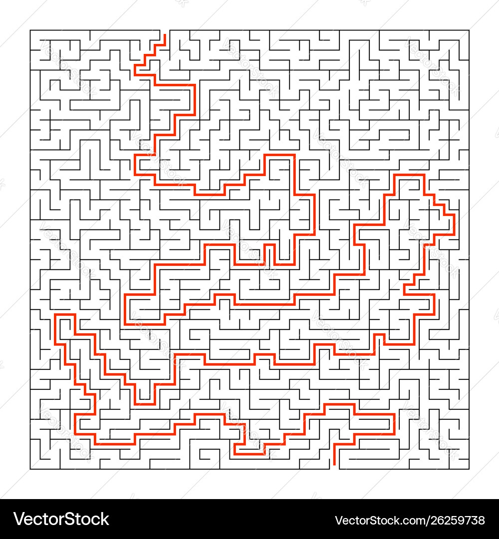 Complex Square Maze Game Royalty Free Vector Image
