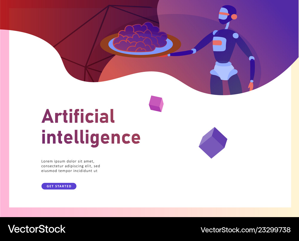 Concept of artificial intelligence and cyber Vector Image