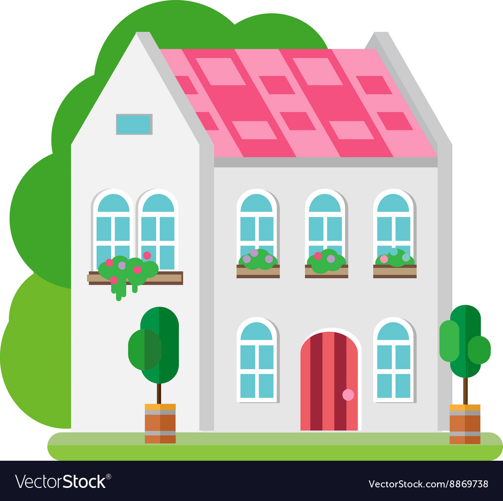 Cute colorful house Royalty Free Vector Image - VectorStock