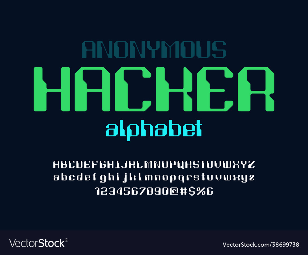 Digital font Royalty Free Vector Image - VectorStock