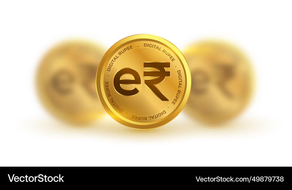 E-rupi erupee digital coin virtual currency Vector Image