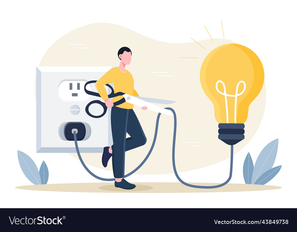 Electricity saving concept Royalty Free Vector Image Electricity saving concept Royalty Free Vector Image