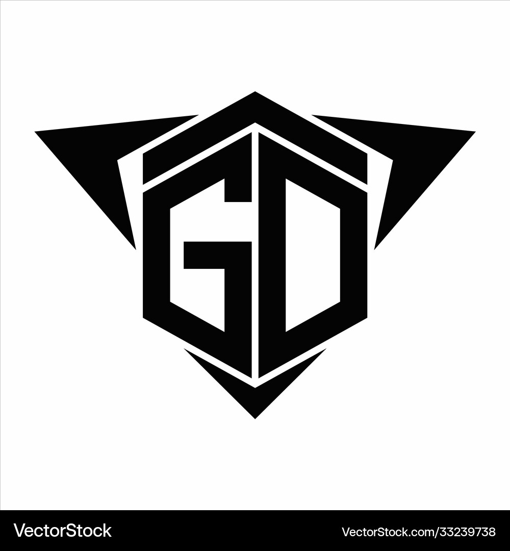 Gd logo monogram with wings arrow around design Vector Image