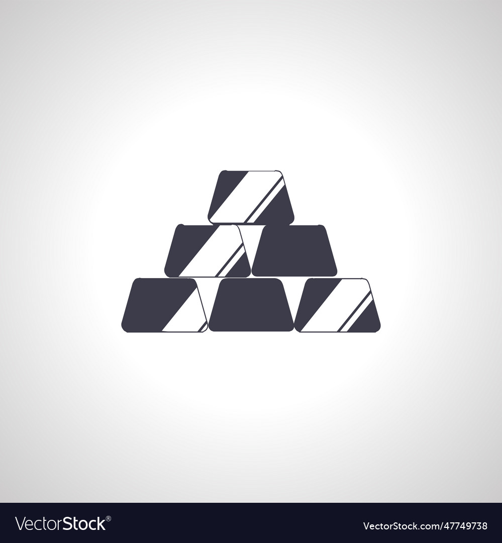 Gold ingots icon bar icon Royalty Free Vector Image