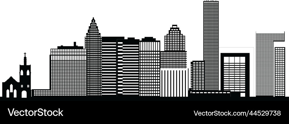 Houston city skyline Royalty Free Vector Image