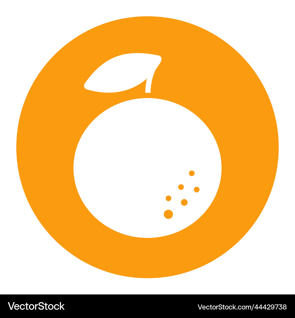 Orange isolated design icon fruit sign Royalty Free Vector