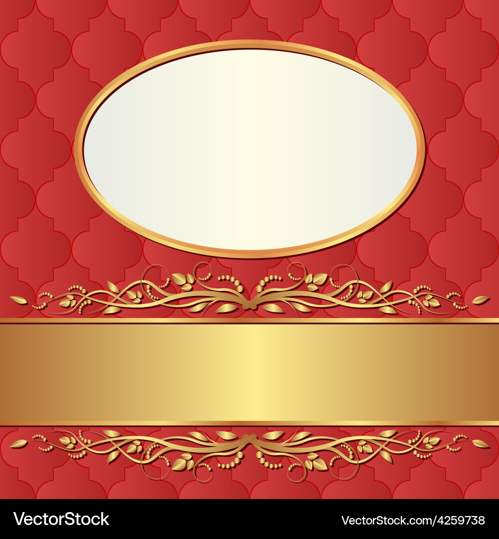 Red background with vintage ornaments Royalty Free Vector