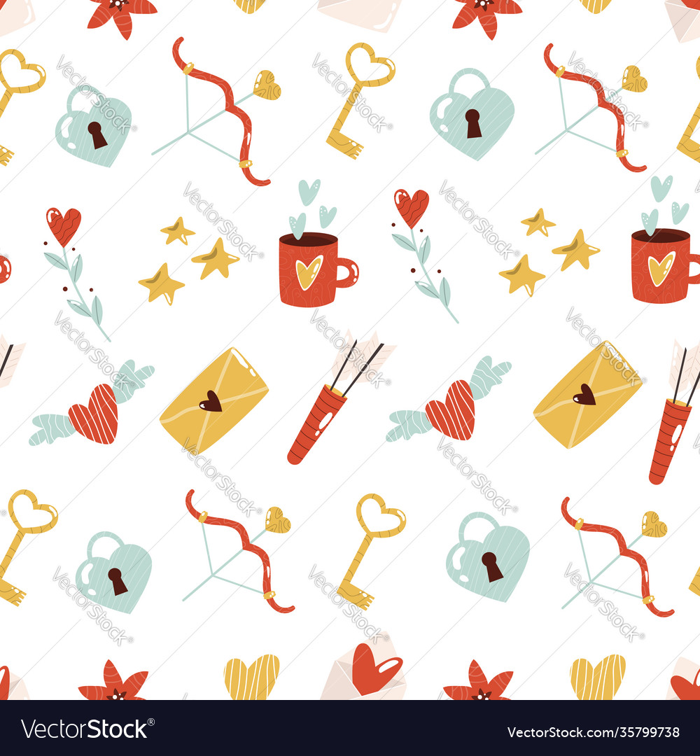 Seamless pattern with cute element on white Vector Image