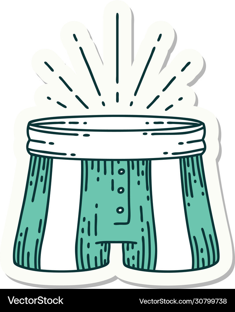 Sticker tattoo style pair shorts Royalty Free Vector Image