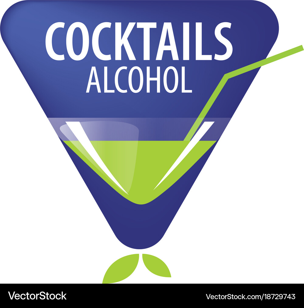 Alcoholic cocktails logo Royalty Free Vector Image