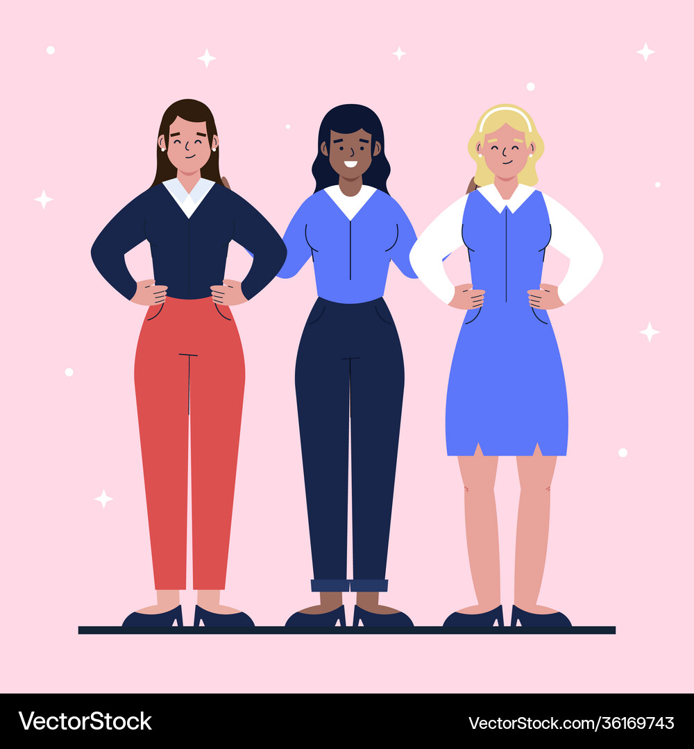 Confident female entrepreneurs Royalty Free Vector Image