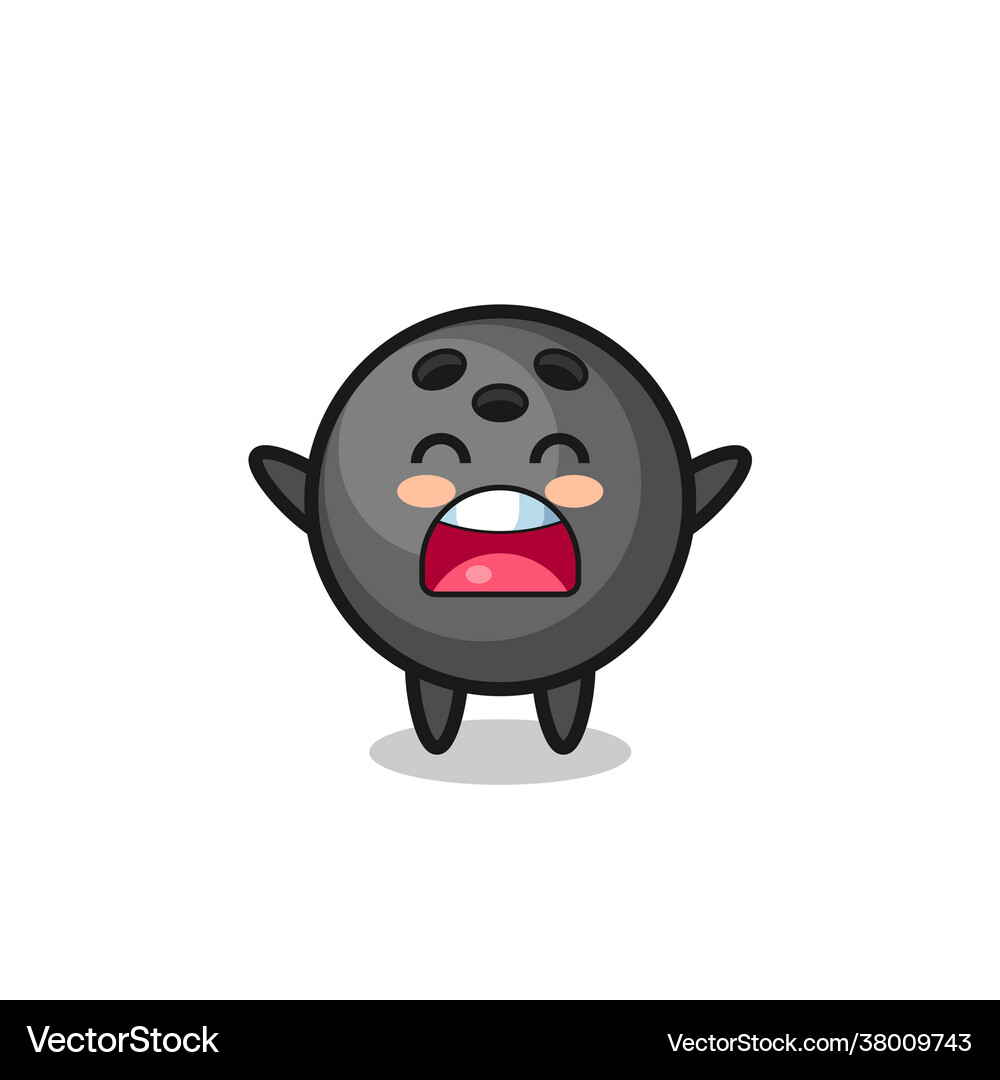 Cute Bowling Ball Mascot With A Yawn Expression Vector Image