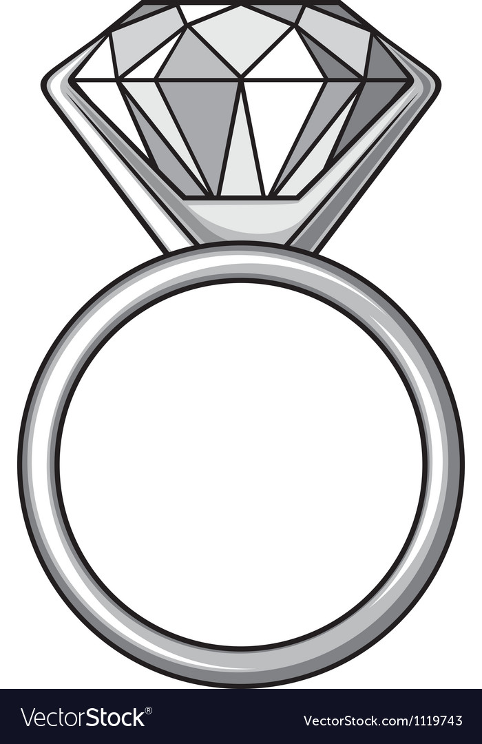 Diamond ring Royalty Free Vector Image - VectorStock