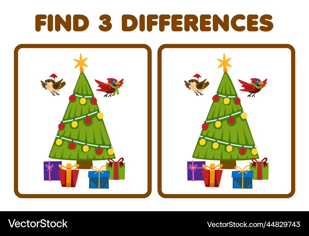 Education game for children find three Royalty Free Vector
