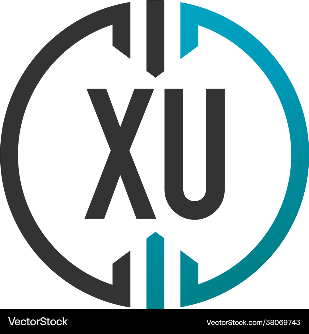 Initial letter xu circle simple creative logo Vector Image