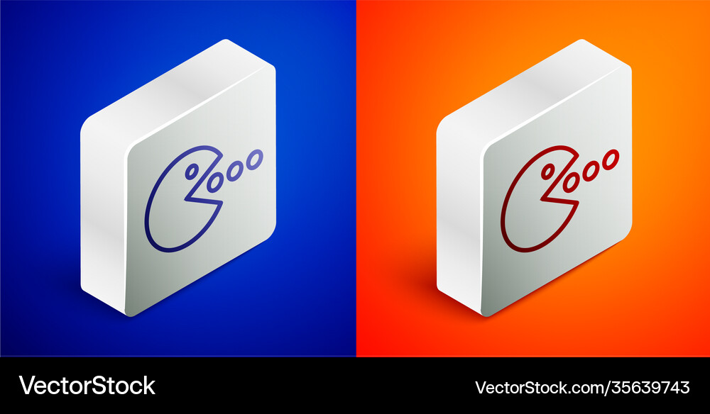 Isometric line pacman with eat icon isolated Vector Image