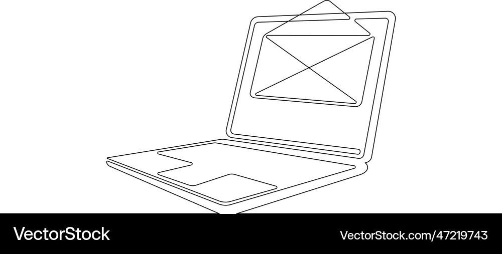 Letter on laptop screenopen laptopemail mail Vector Image