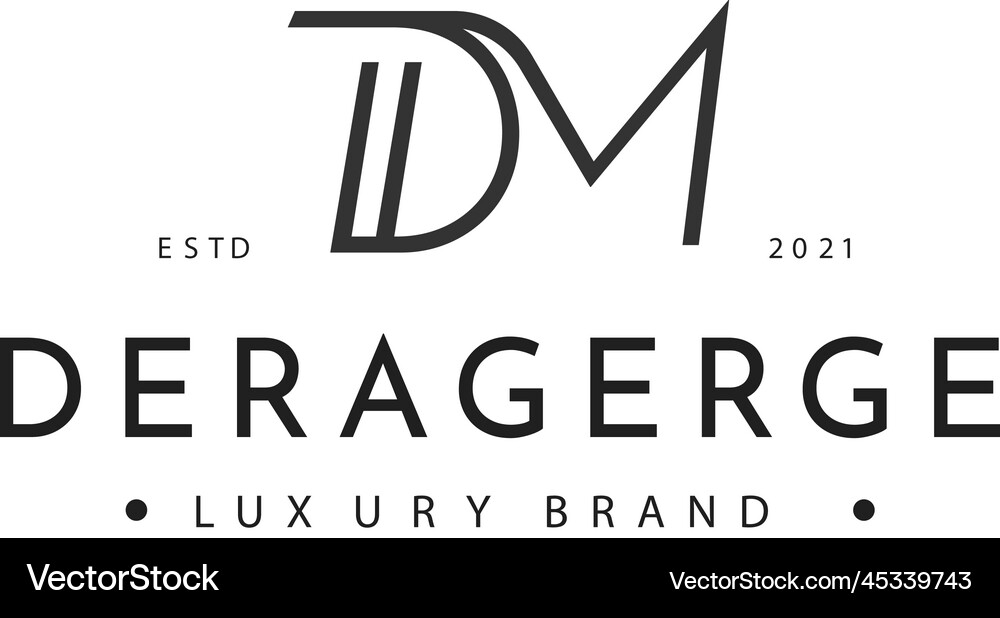 Minimalist letter d m logo design for personal Vector Image