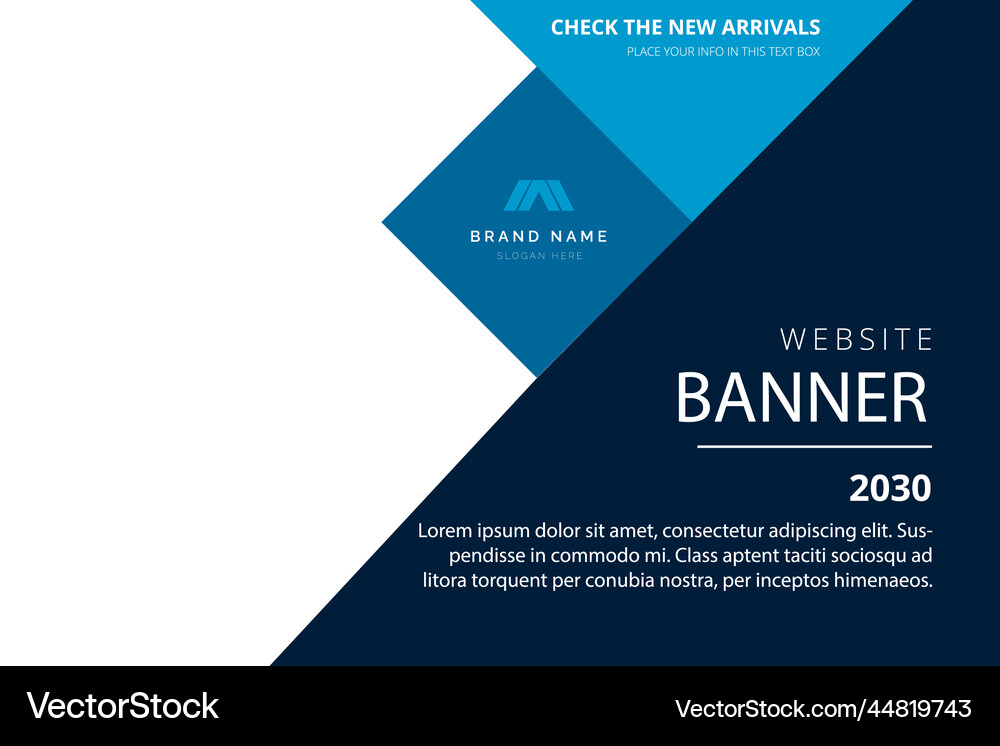 Professional banner with blue shapes design Vector Image