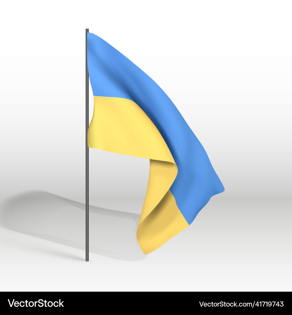 Realistic ukraine flag on white background Vector Image