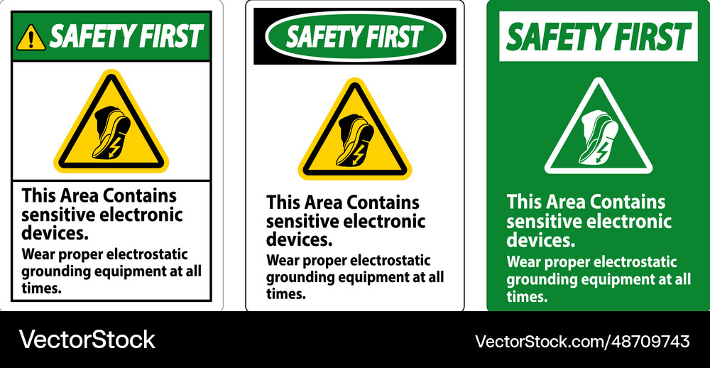 Safety first sign this area contains sensitive Vector Image