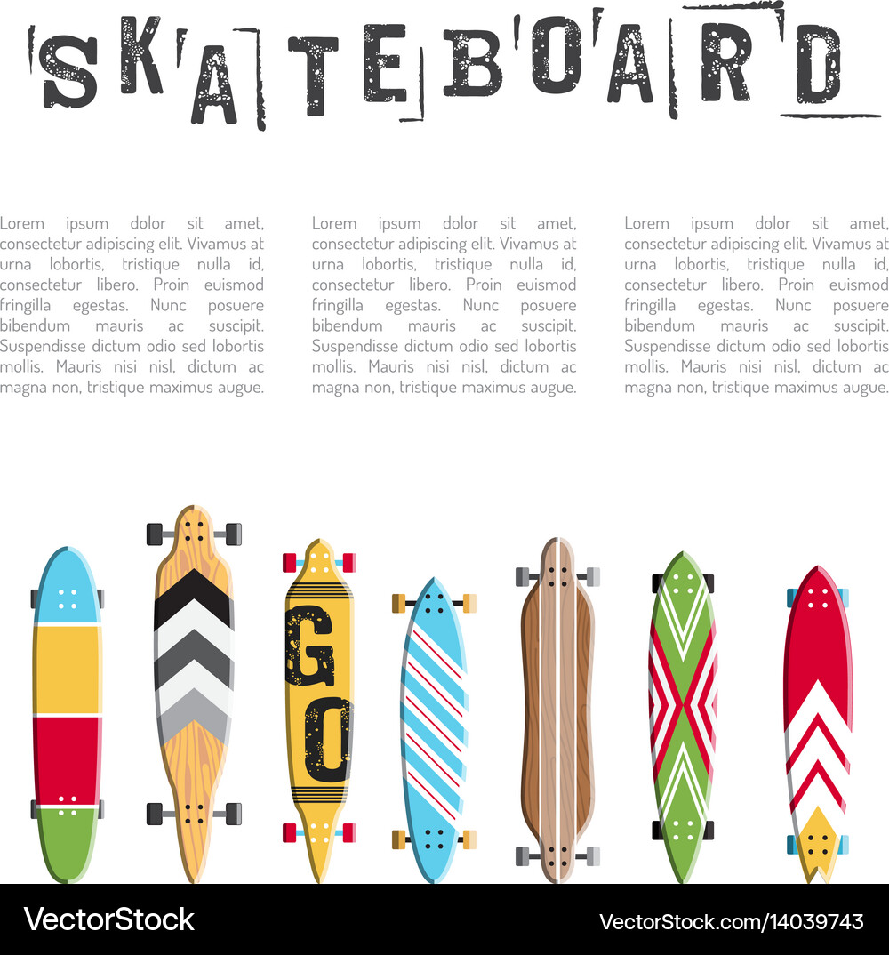Set skateboard collection Royalty Free Vector Image