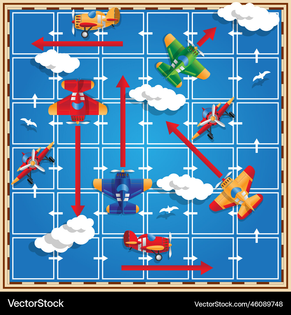 A board game on the airplanes theme Royalty Free Vector