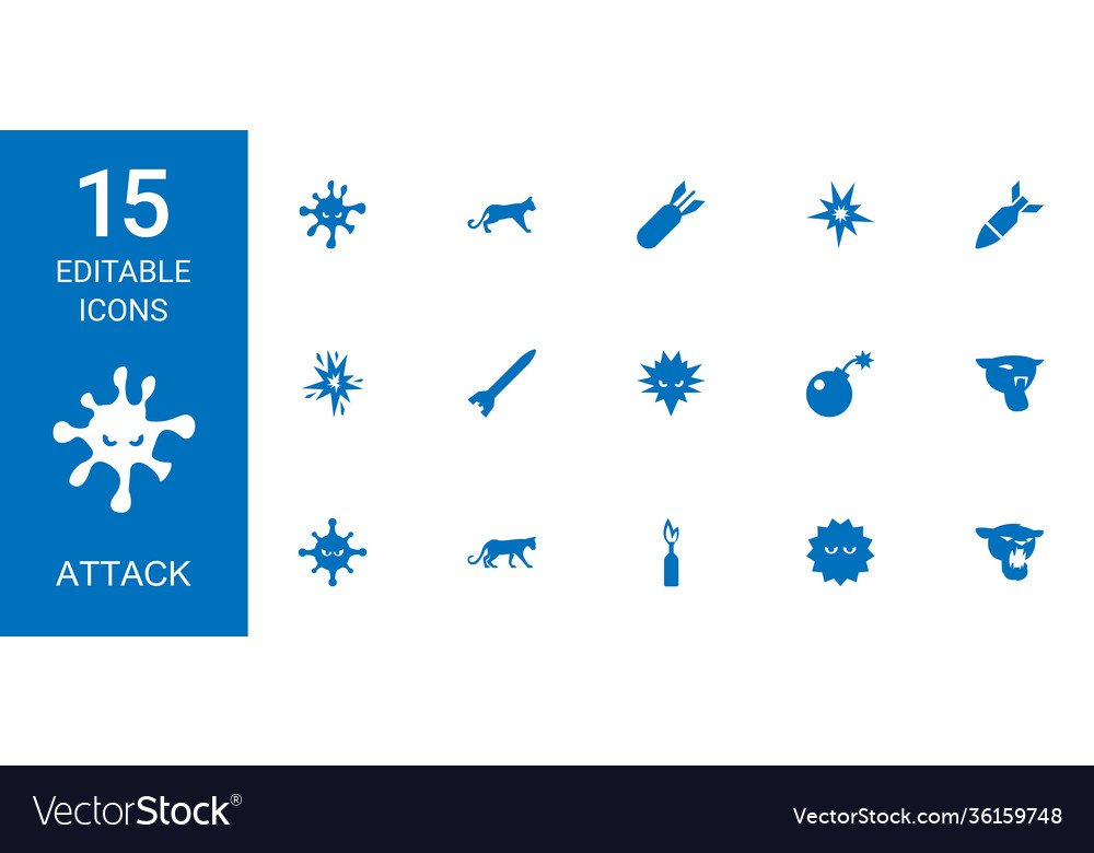 Attack icons Royalty Free Vector Image - VectorStock