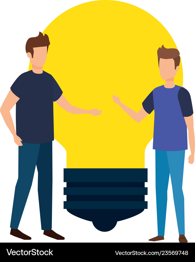 Bulb light with business person Royalty Free Vector Image