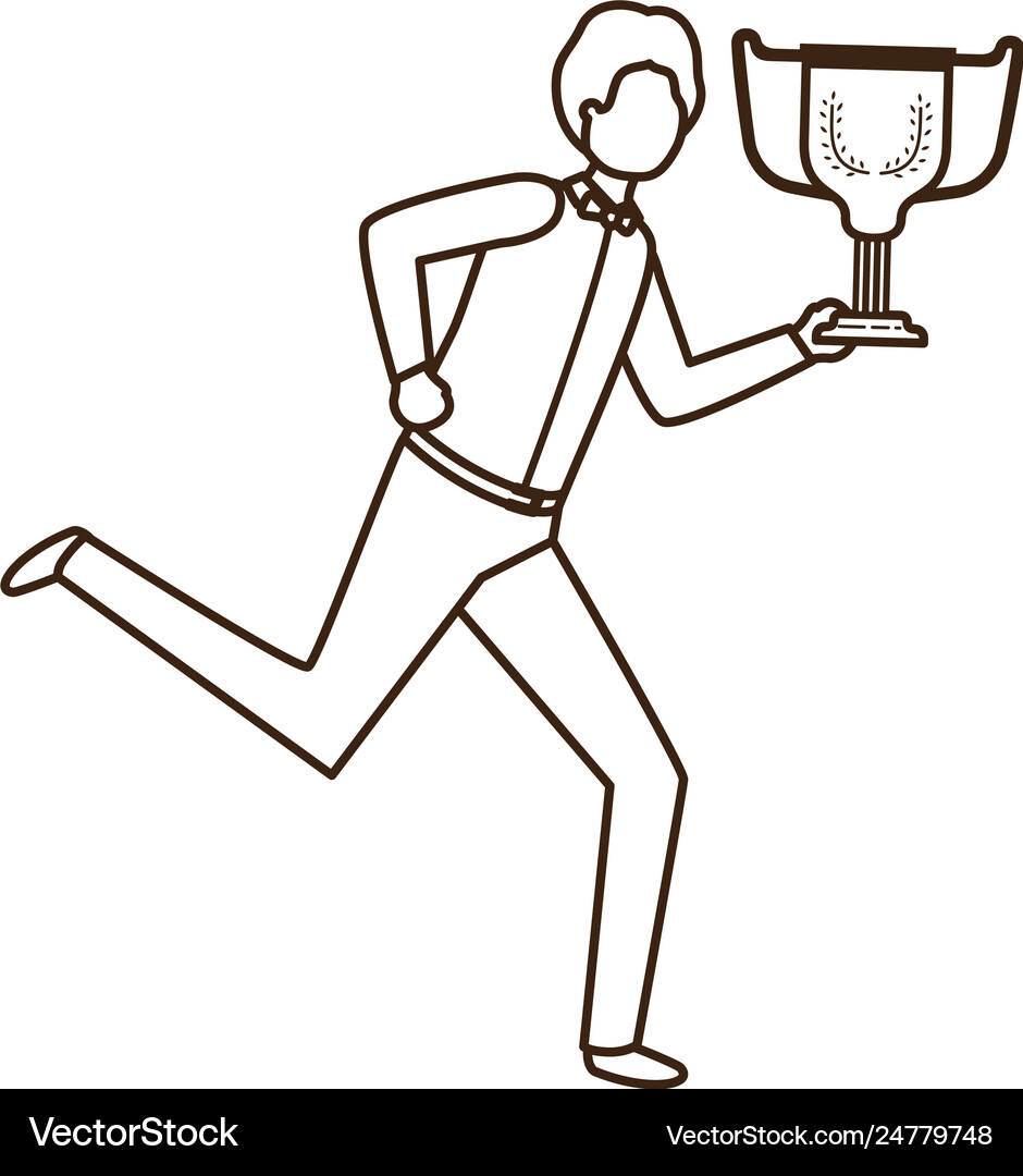 Businessman with trophy avatar character Vector Image