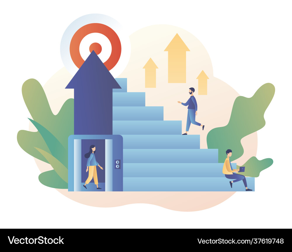 Efforts to achieve target the metaphor different Vector Image