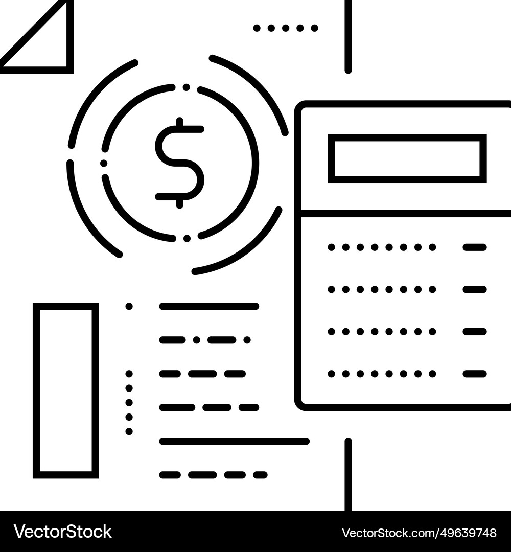 Financial guidance line icon Royalty Free Vector Image