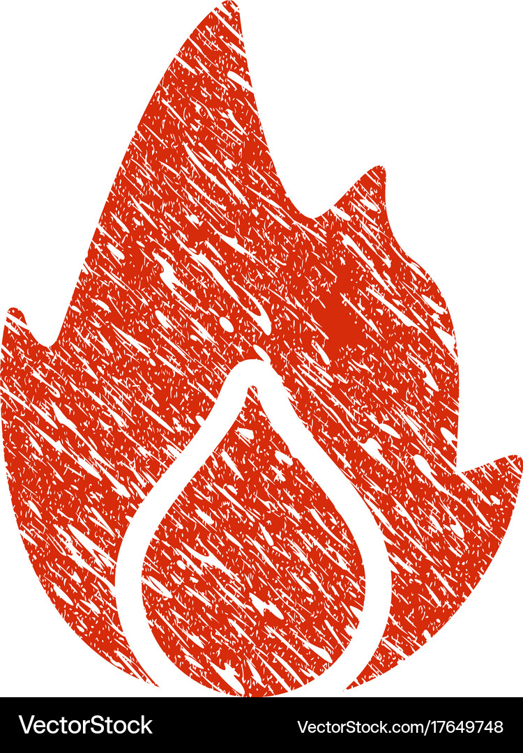 Fire and water drop icon grunge watermark Vector Image