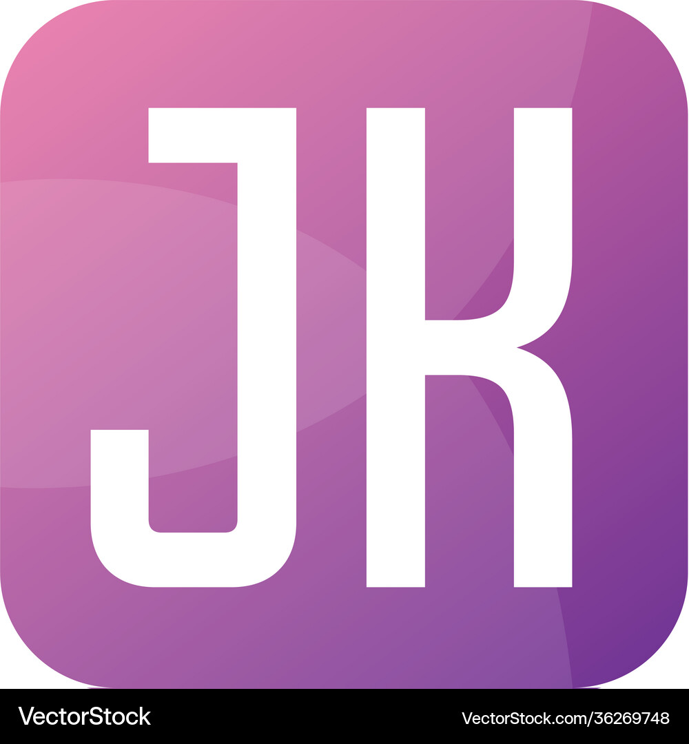 Jk letter logo design with simple style Royalty Free Vector