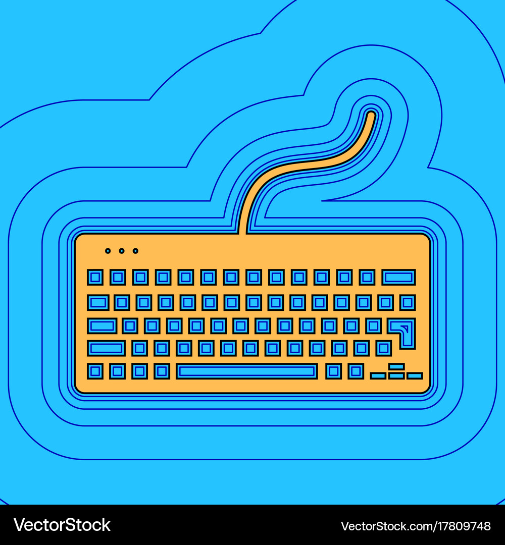 Keyboard simple sign sand color icon Royalty Free Vector