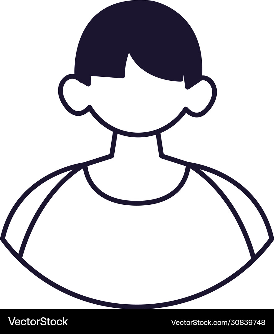 Portrait young man line style icon Royalty Free Vector Image