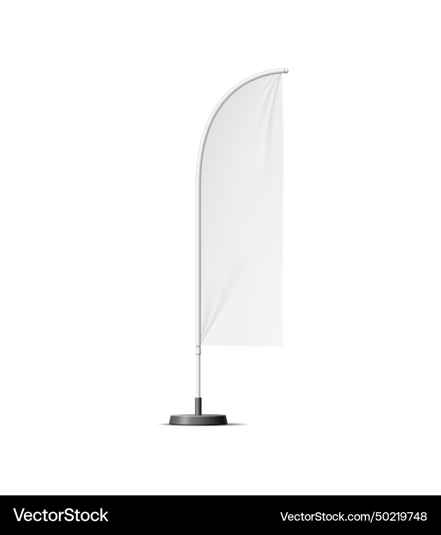 Realistic beach flag feather-like promo display Vector Image