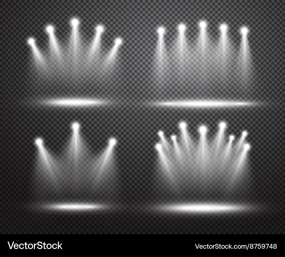 Set of realistic spotlights lighting Royalty Free Vector