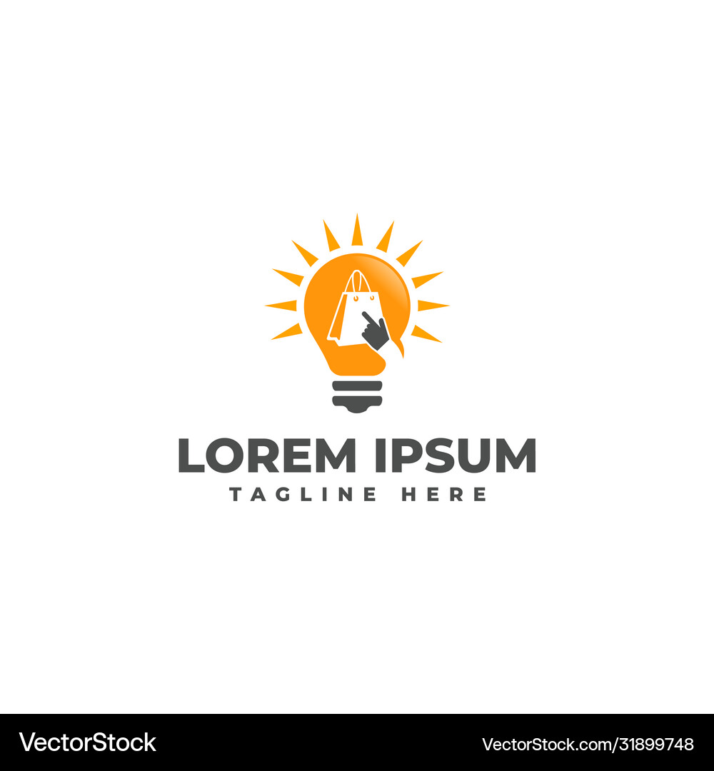 Smart shopping with light bulb logo icon Vector Image