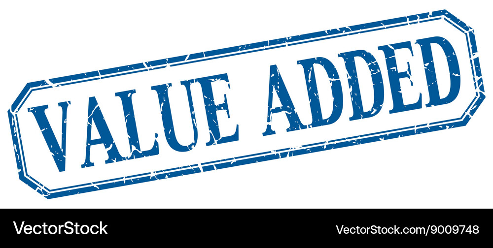 Value added square blue grunge vintage isolated Vector Image