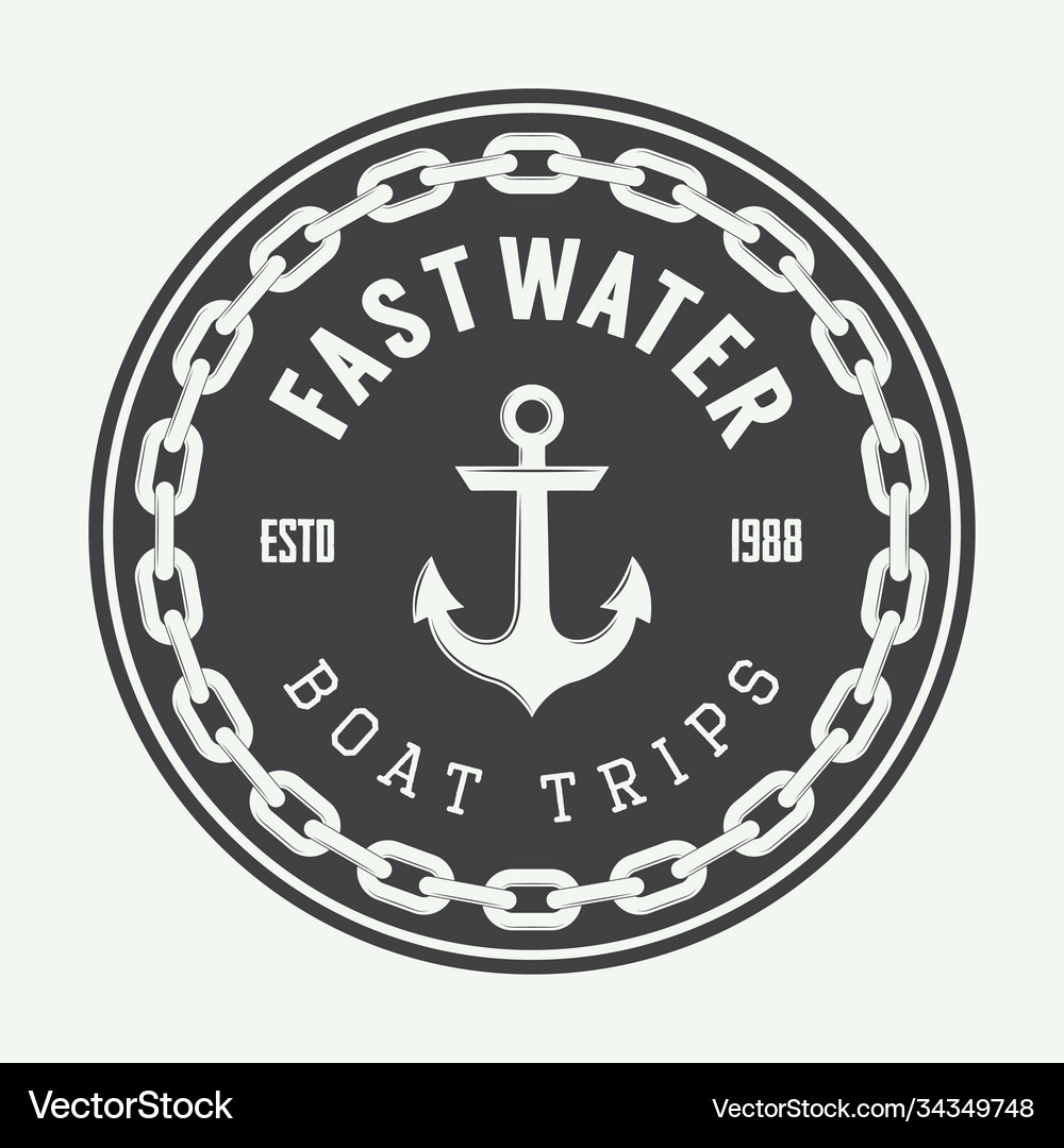 Vintage navy logo label or badge Royalty Free Vector Image