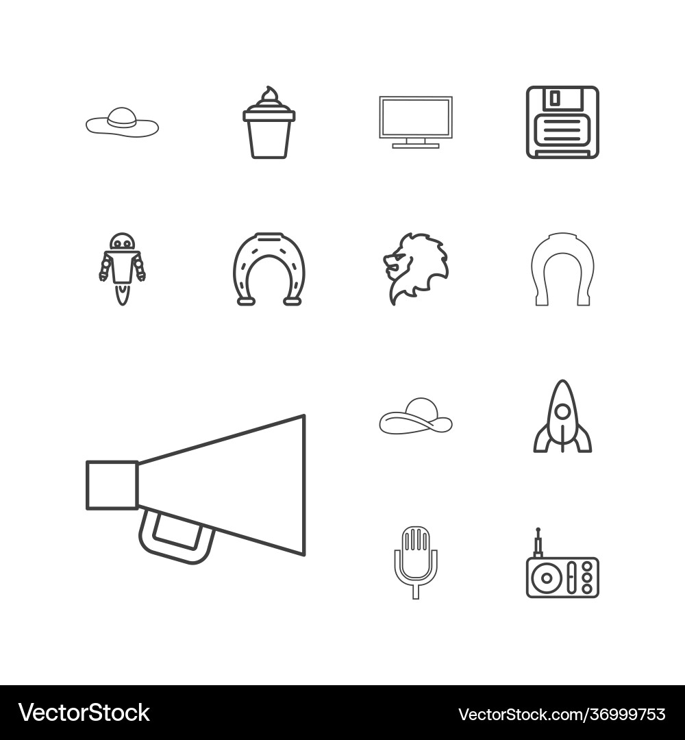 13 retro icons Royalty Free Vector Image - VectorStock