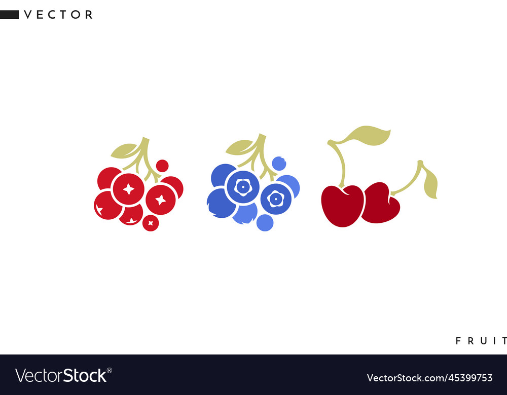 Abstract berries with leaves Royalty Free Vector Image