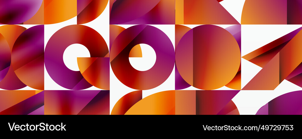 Assorted geometric shapes unite in a minimalistic Vector Image