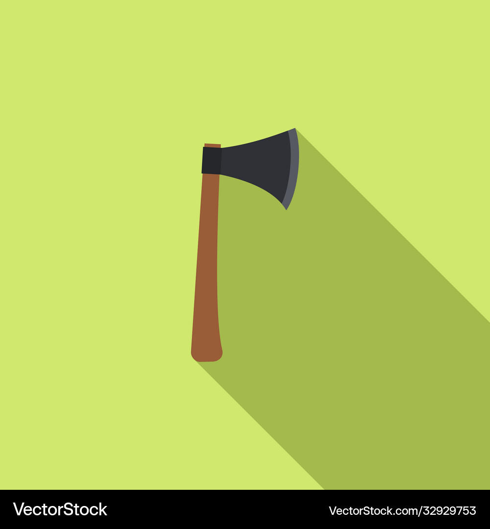 Ax icon in flat style on green background Vector Image