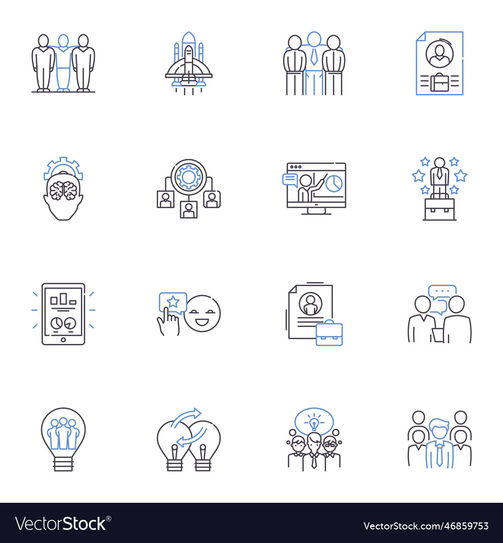 Beginning Enterprise Line Icons Collection Vector Image