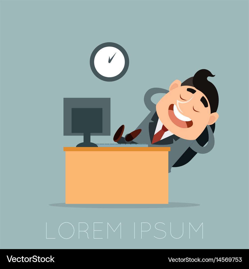 Business concept a lazy worker at his work Vector Image
